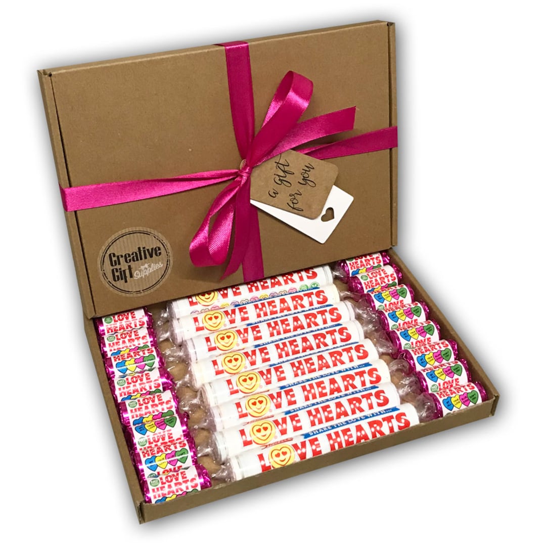 Swizzels Love Hearts Sweets Gift Box Hamper Personalised Birthday ...