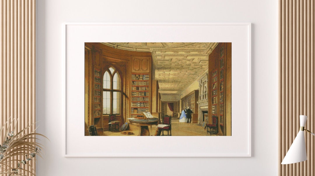 Windsor Castle Library Cross Stitch Pattern , Famous Paintings X Stitch ...