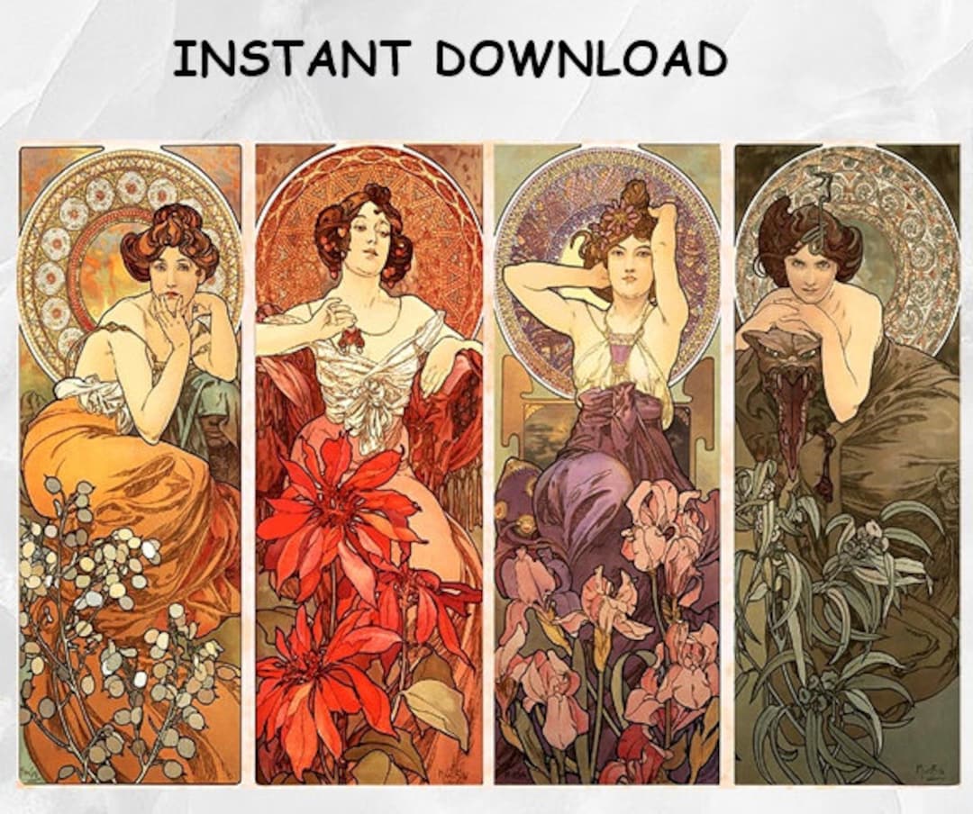 The Precious Stones by Alphonse Mucha Cross Stitch Pattern , Famous ...