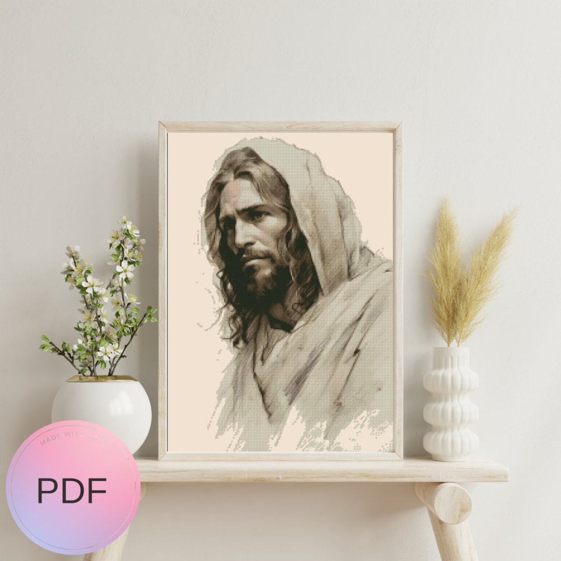Jesus Cross Stitch Pattern , Pdf , X Stitch Chart , Instant Download ...