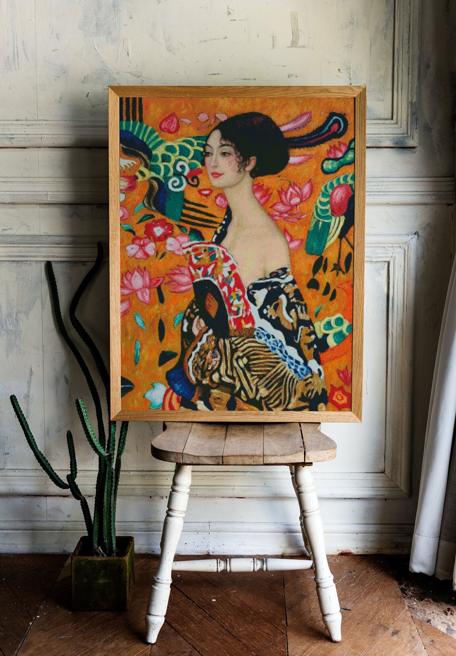 Lady With A Fan , Cross Stitch Pattern , Gustav Klimt , X Stitch ...