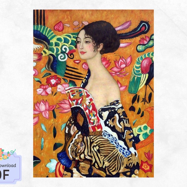 Lady With Fan Klimt - Etsy