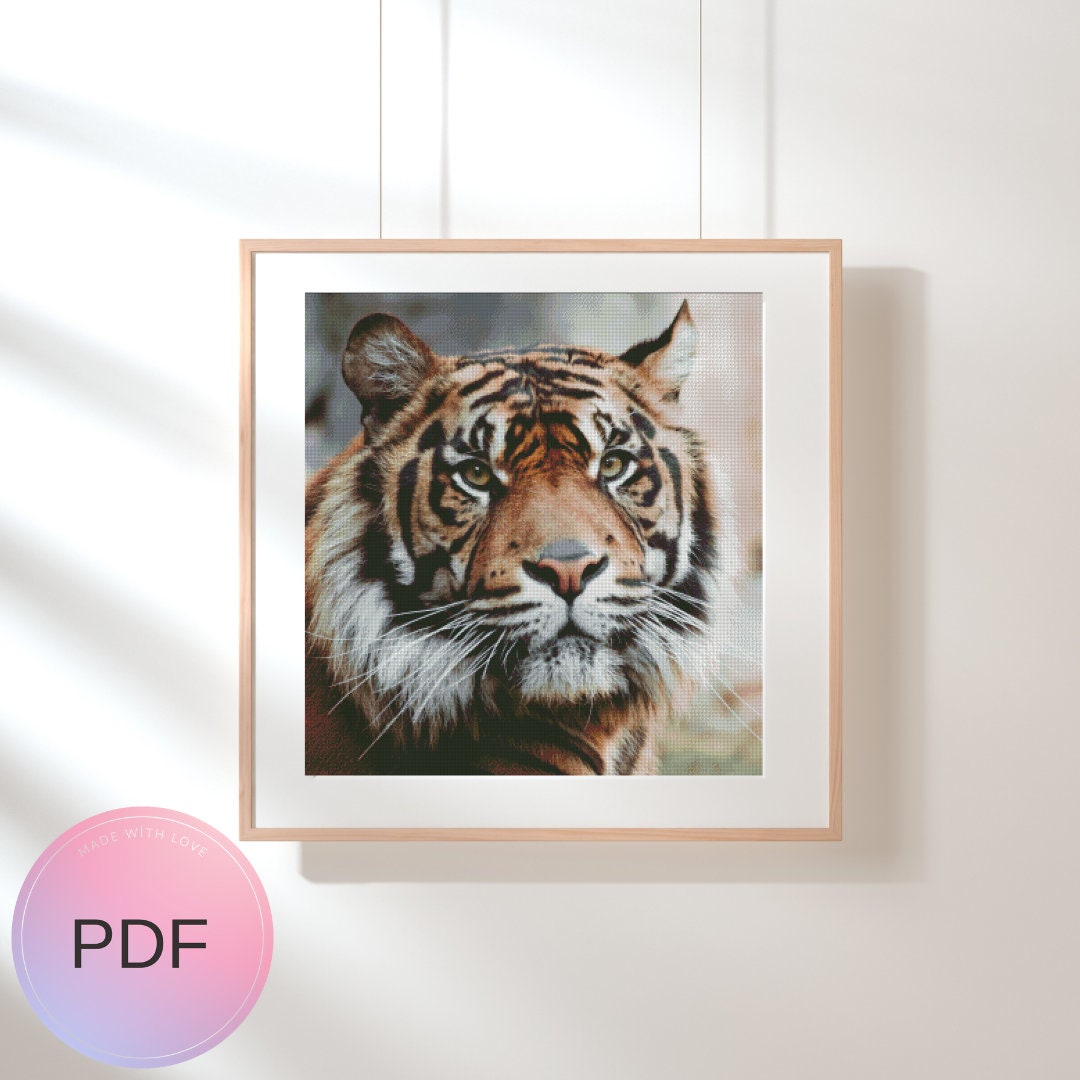 Tiger Cross Stitch Pattern, X Stitch Chart, Instant Download , Wild ...