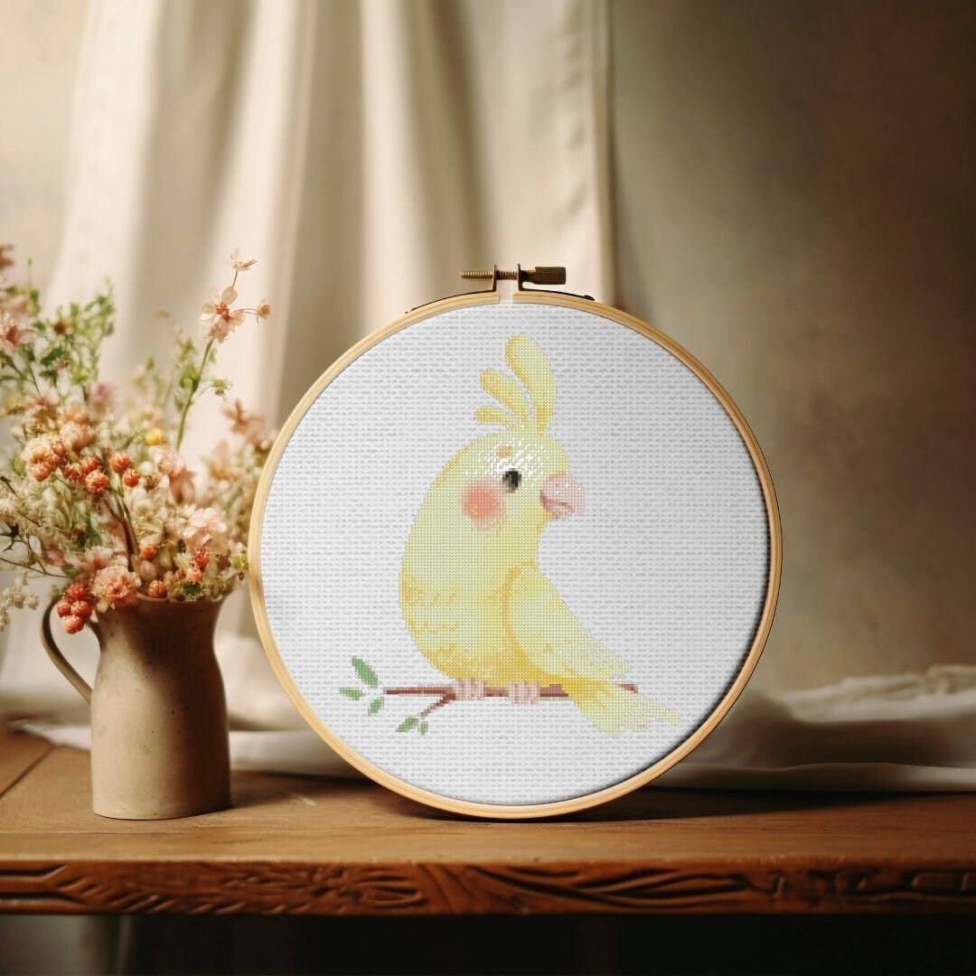 Yellow Parrot Cross Stitch Pattern , Watercolor X Stitch Chart ...