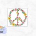 Floral Peace Symbol Cross Stitch Pattern , Watercolor, Instant Download ...