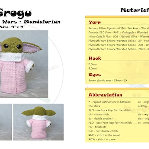 Crochet Amigurumi DIY Kit - Star Wars - Grogu - Pink, Digital Pattern ...