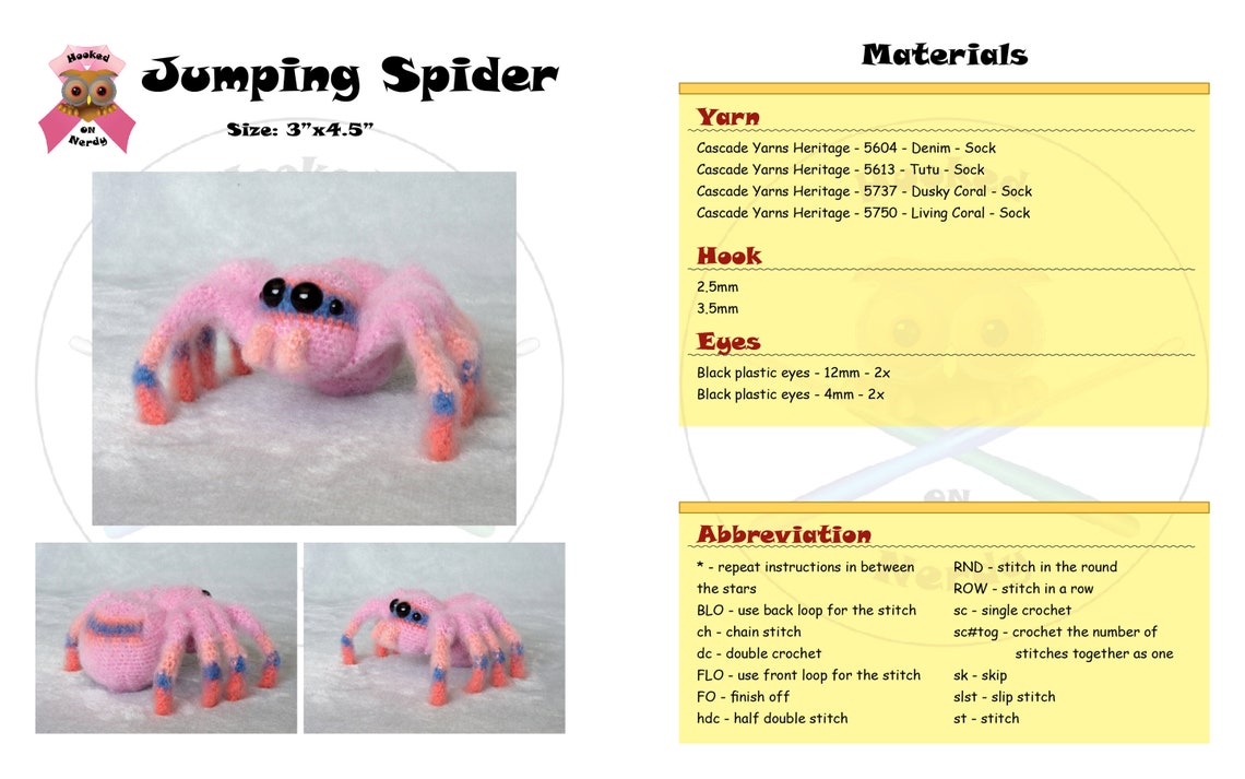Amigurumi Crochet Pattern - Jumping Spider, Digital DIY PDF Kit - Etsy