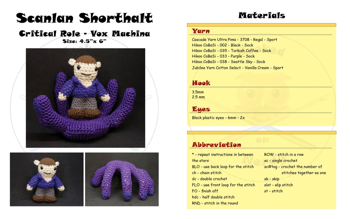 Amigurumi DIY Craft Kit Critical Role Scanlan Crochet - Etsy