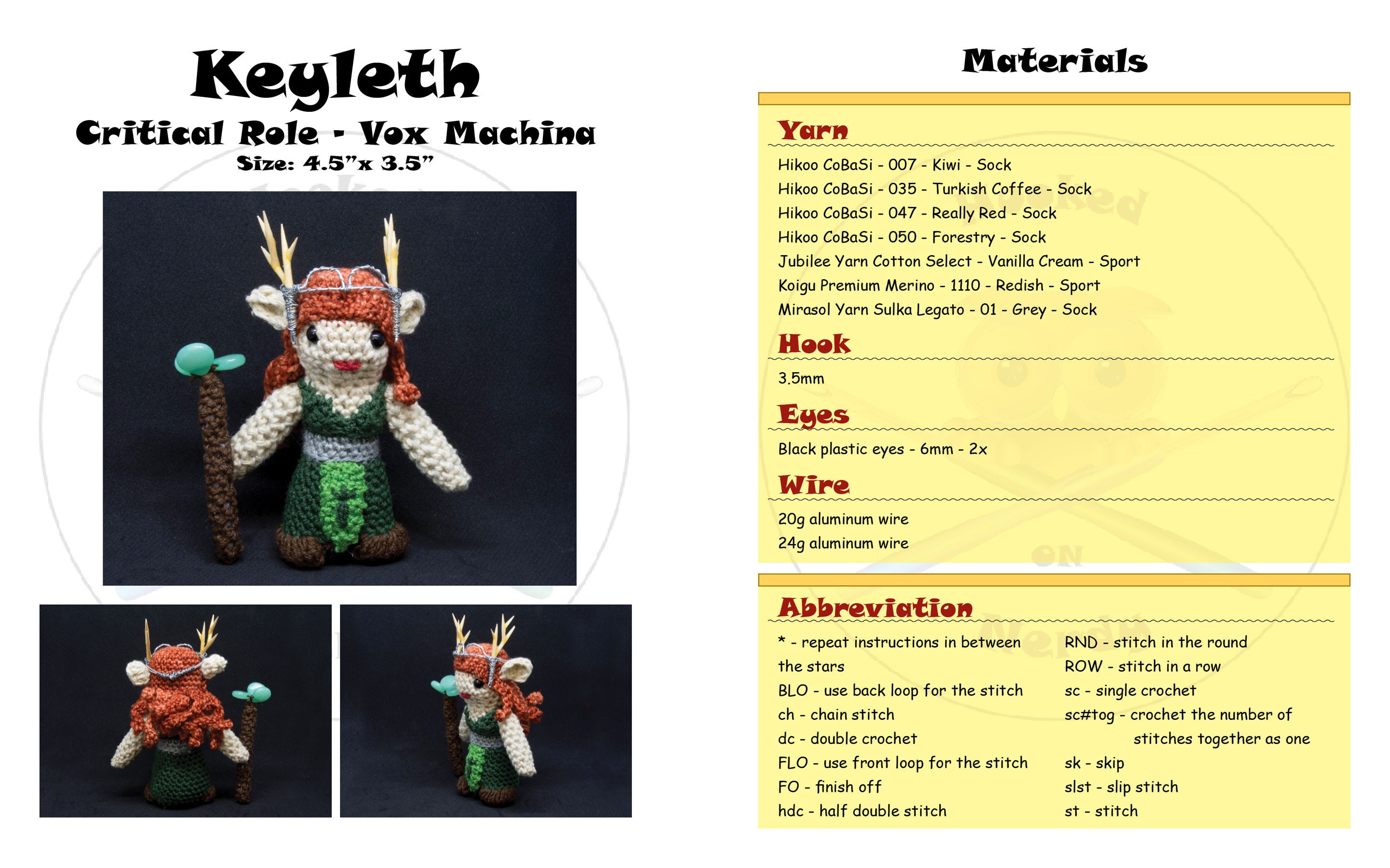 Amigurumi DIY Craft Kit - Critical Role - Keyleth, Crochet Pattern ...