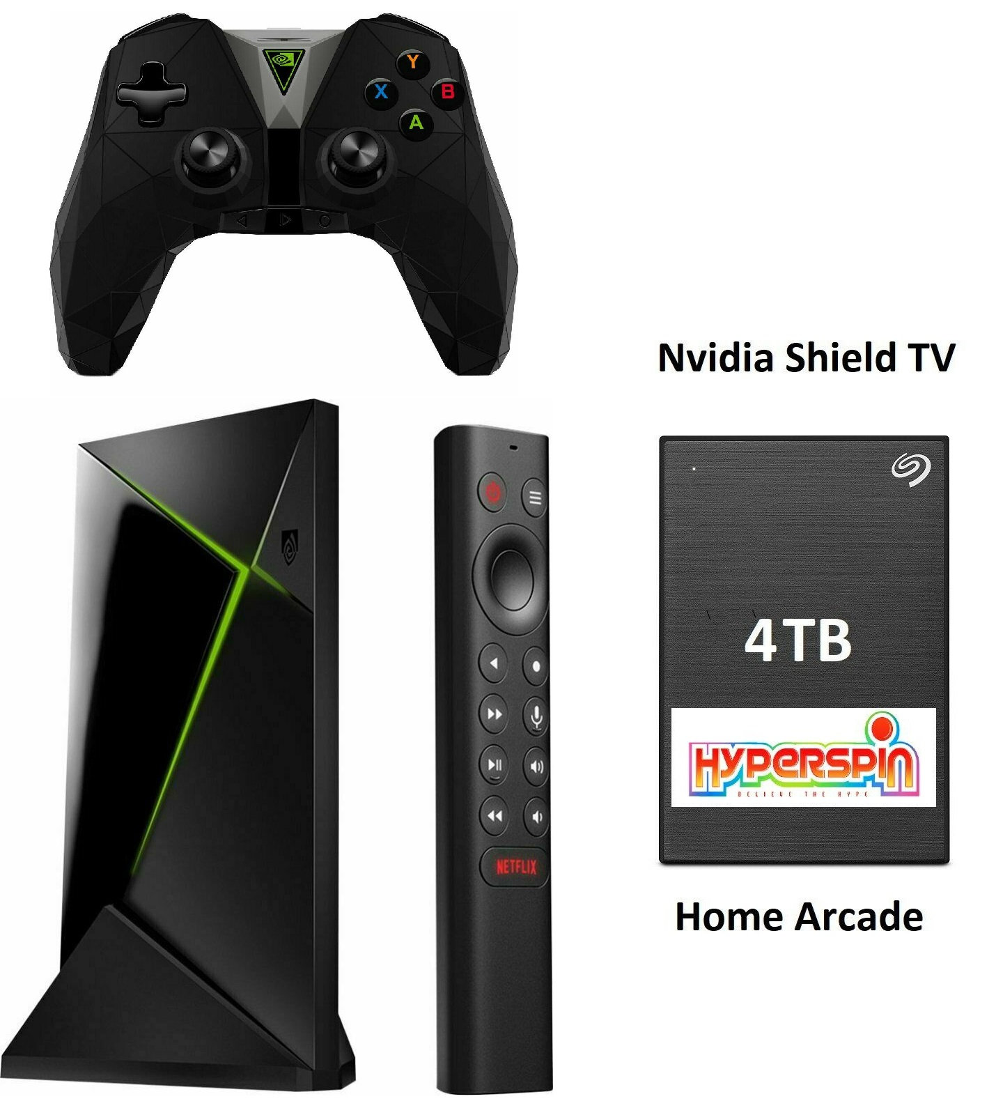 Nvidia Shield TV 2019, Gaming Controller, & 4TB HDD Retro Gaming Setup ...