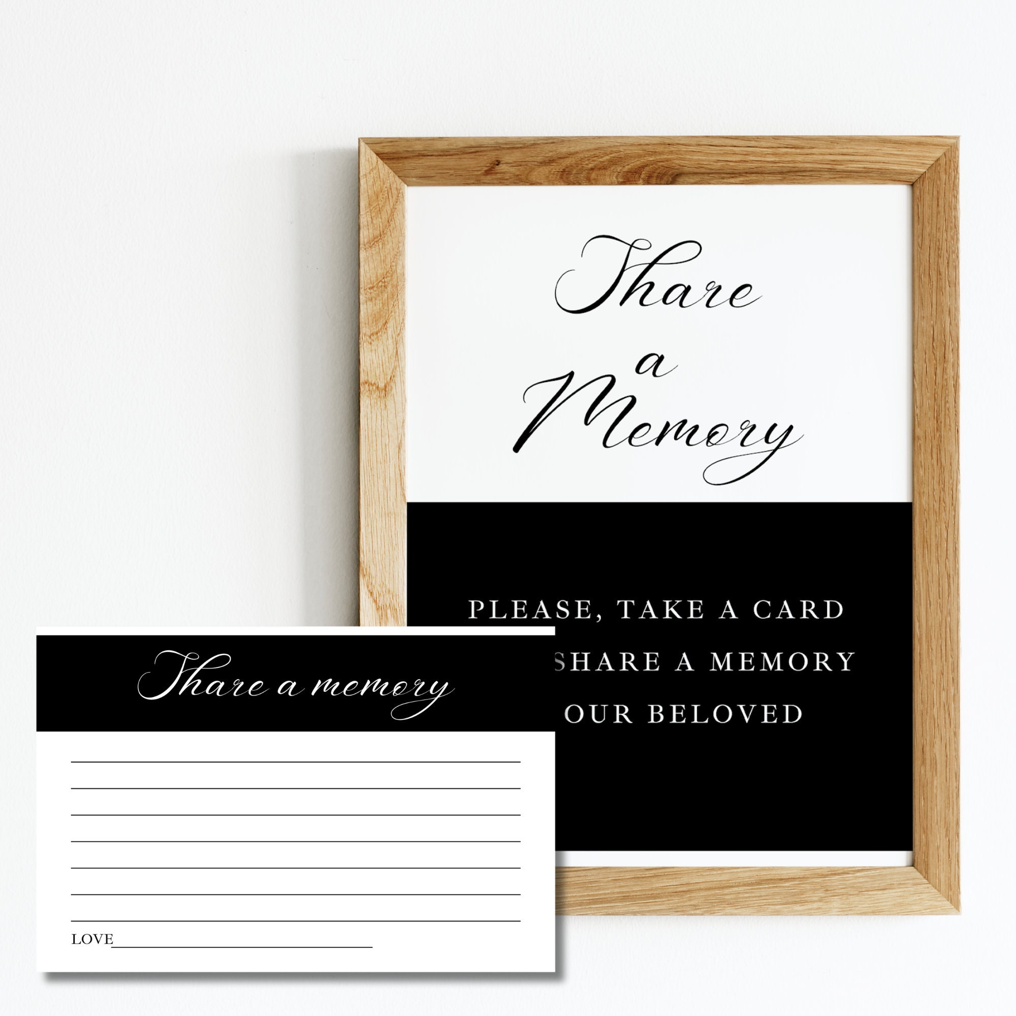 Please Share a Memory Table Sign & Card, Funeral Memory Cards, Memorial ...