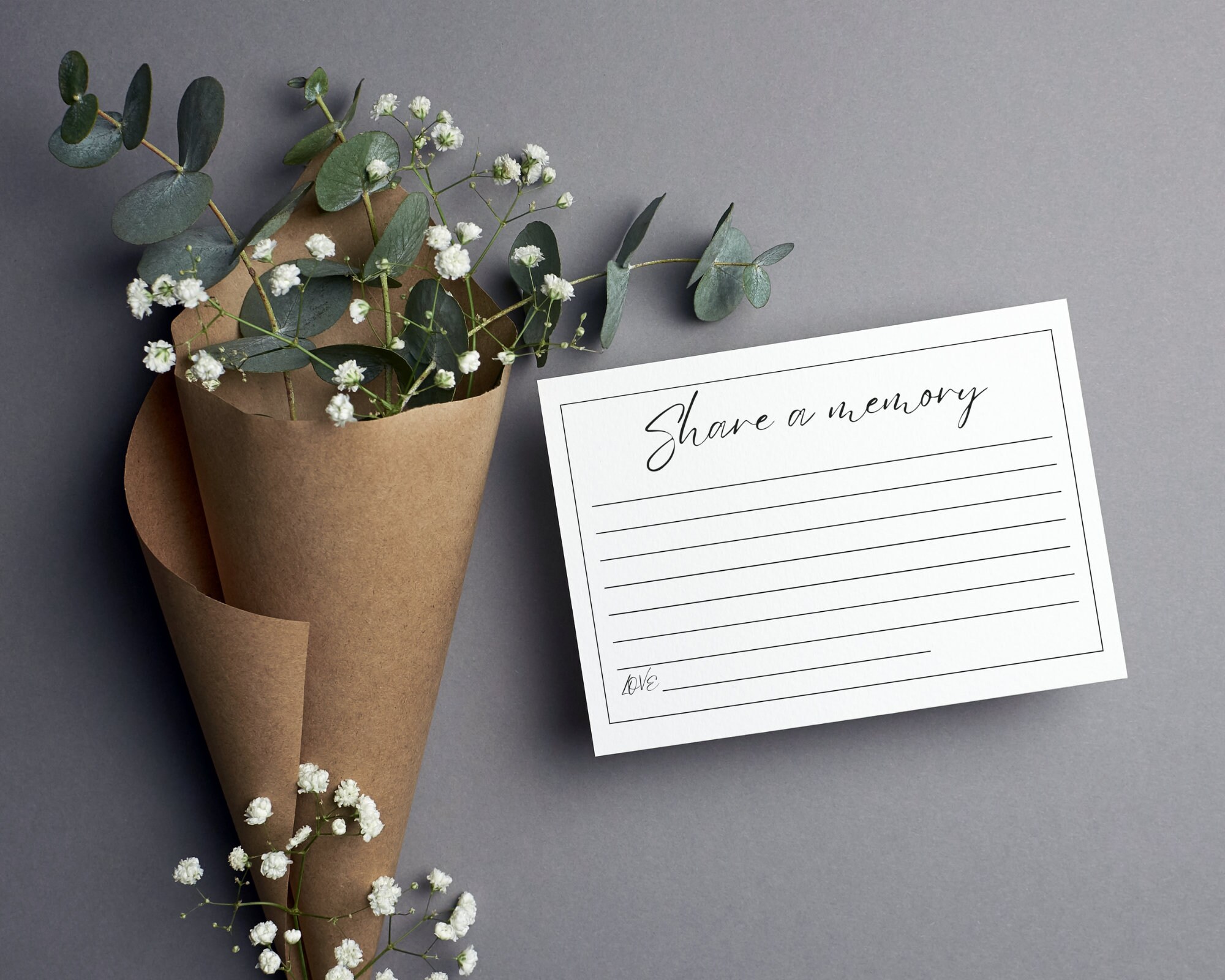 Memory Table Sign, Funeral Memory Card, Share a Memory Card & Sign ...