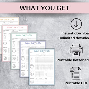 Infant Daily Report, Caregiver Daily Log, Infant Daily Log, Printable ...