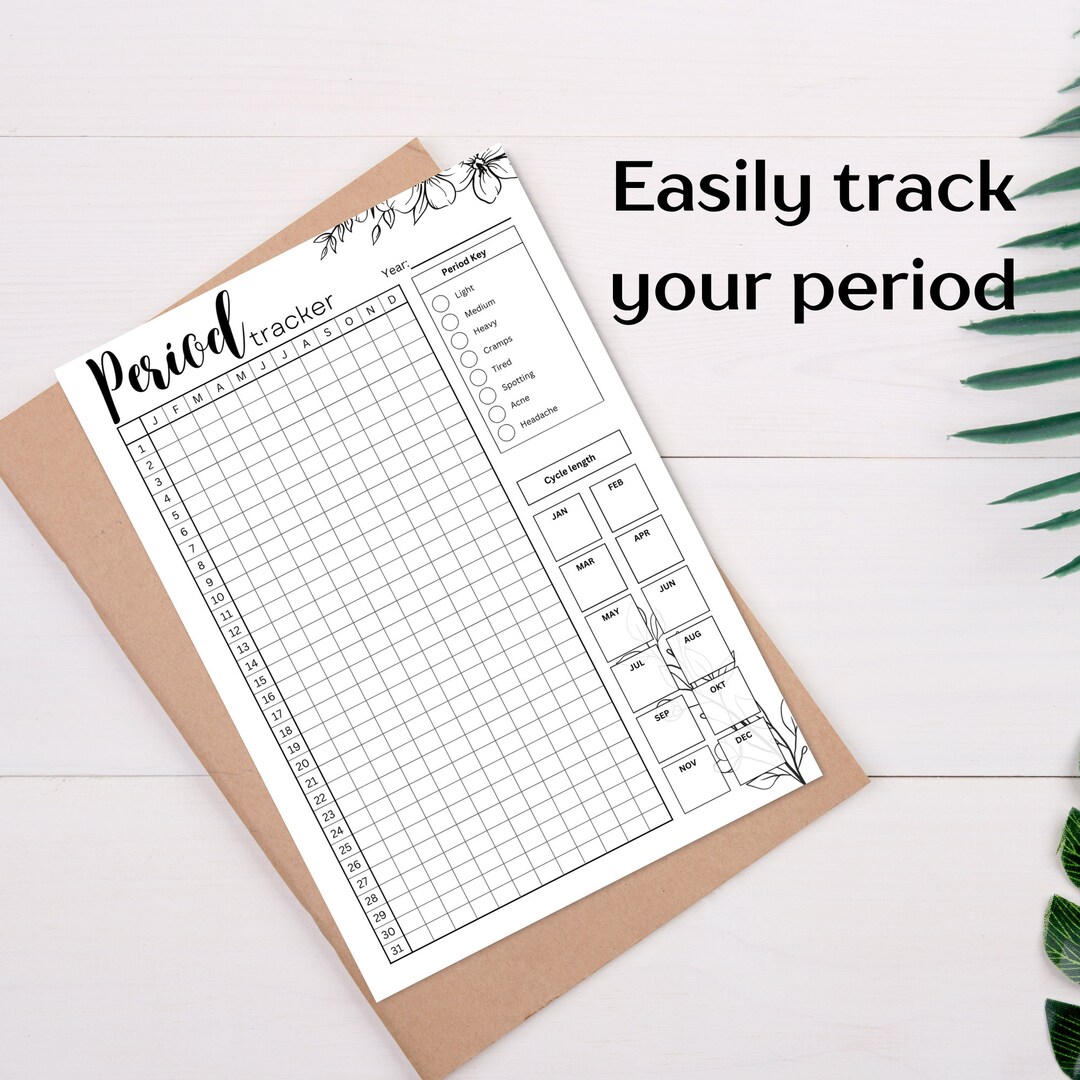 Period Tracker Printable, Period Journal, Ovulation Fertility Tracker ...