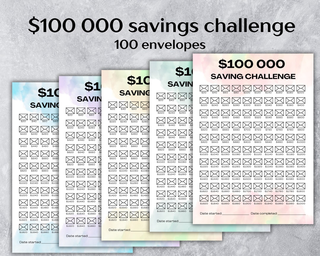 100 000 Savings Challenge 100k Savings Challenge Printable Etsy 100-000-savings-challenge-100k-savings-challenge-printable-etsy