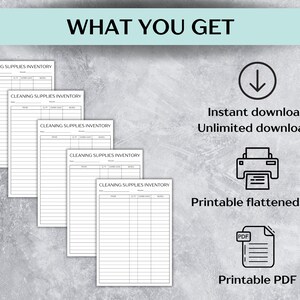Printable Cleaning Inventory Tracker, Cleaning List, Cleaning Business ...