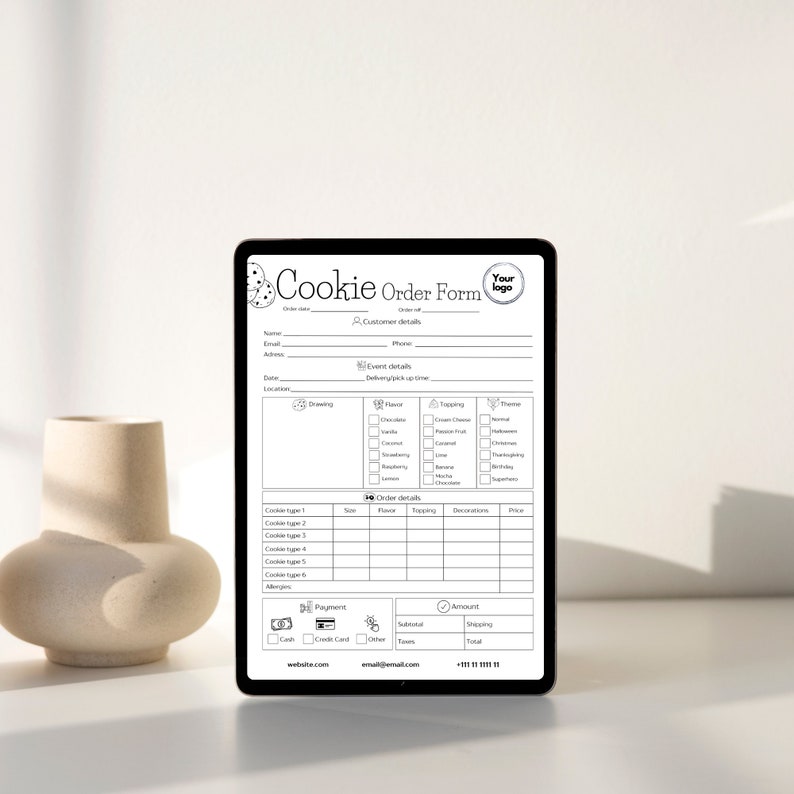 Editable Cookie Order Form Template, Cookie Order Tracker, Printable ...