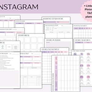 Social Media Content Planner, Digital Blog Planner, Printable Marketing ...
