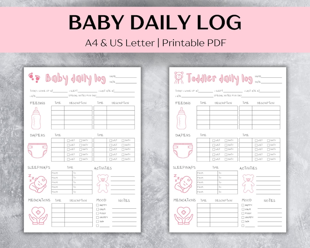Infant Daily Report, Baby Daily Log, Caregiver Log, Daycare Daily ...