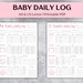 Infant Daily Report, Baby Daily Log, Caregiver Log, Daycare Daily ...