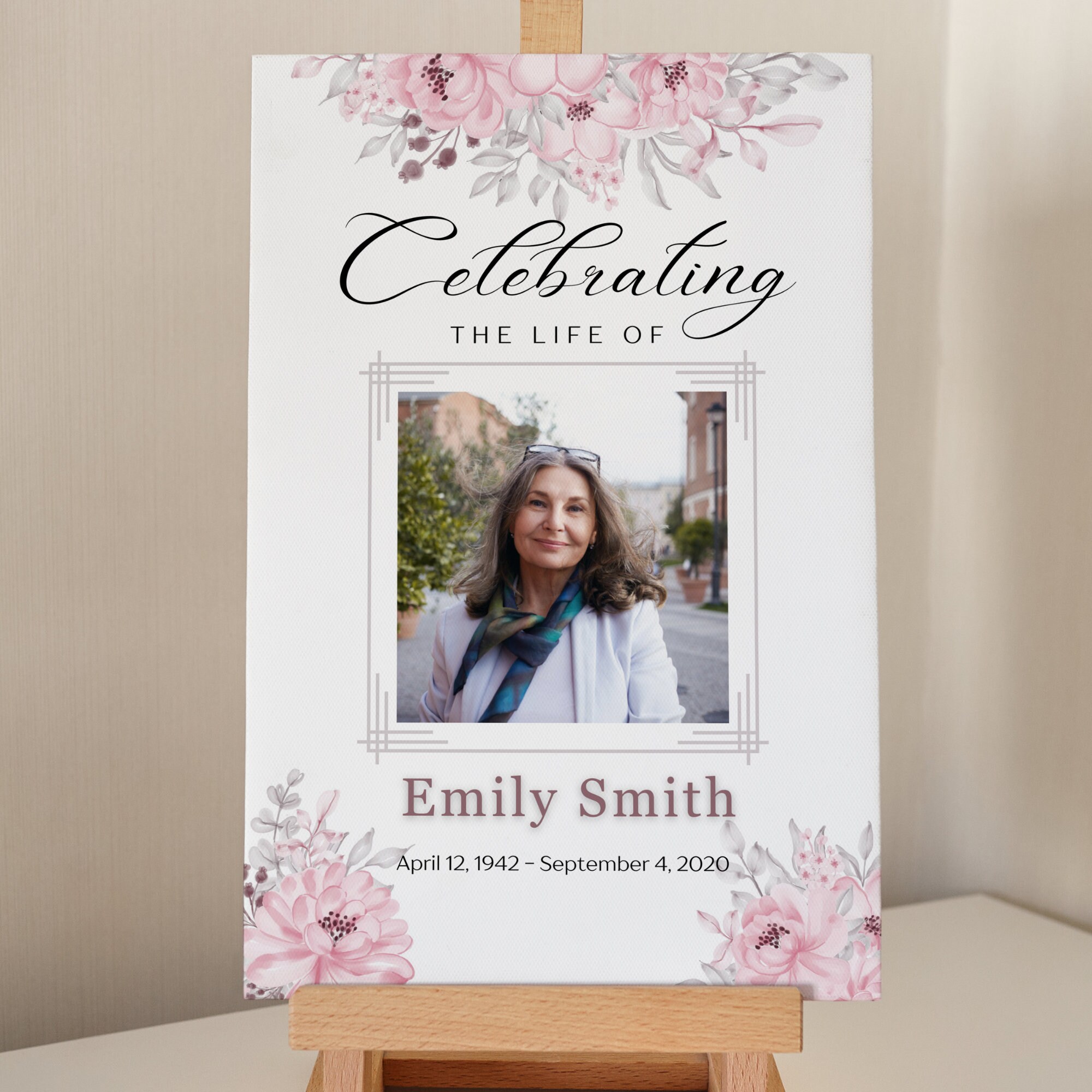 Funeral Welcome Sign Template, Funeral Poster, Memory Sign Editable ...