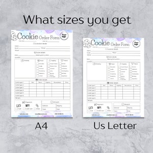 Printable Cookie Order Form Template, Editable Bakery Order Form - A4 ...