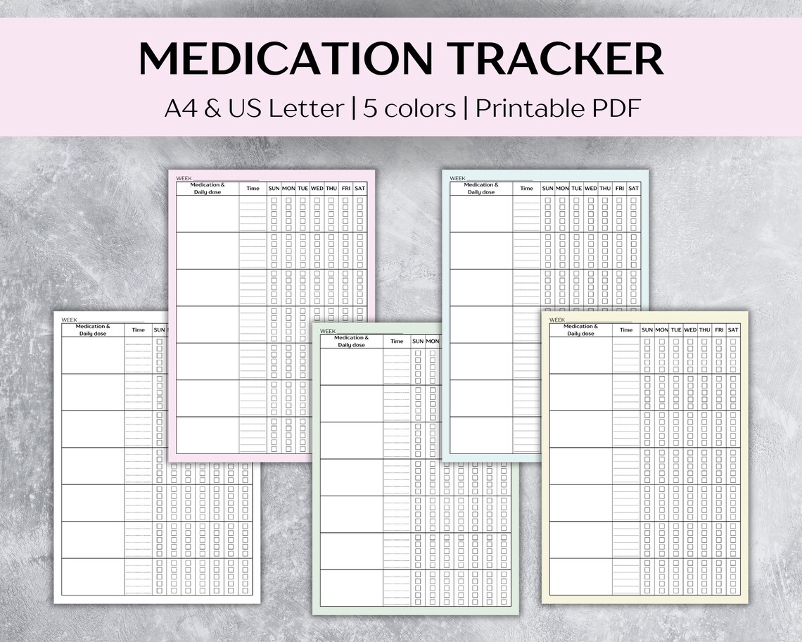 Daily Medication Check Log Printable, Meekly Medication Log, Medication ...