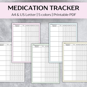 Daily Medication Tracker Log Printable & Editable - A4, US Letter - Etsy