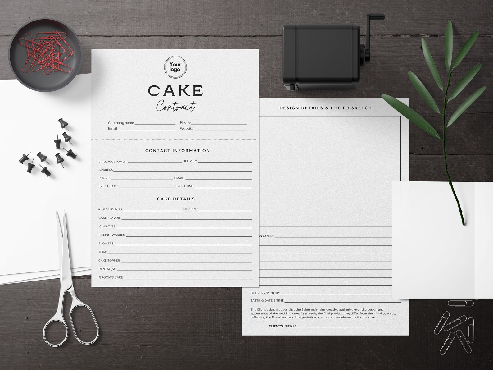Wedding Cake Contract and Invoice Template, Cake Catering Agreement - Etsy