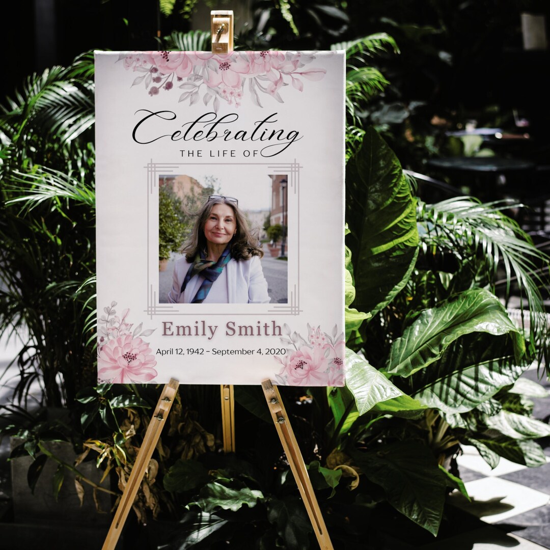 Funeral Welcome Sign Template, Funeral Poster, Memory Sign Editable ...