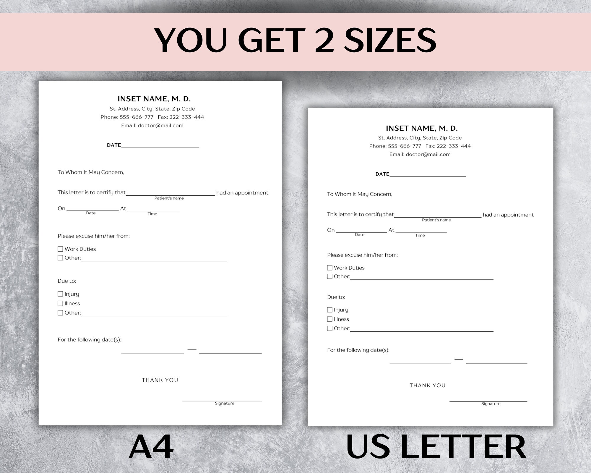 Fake Doctors Note Template, Editable Doctors Excuse Note, Excuse ...