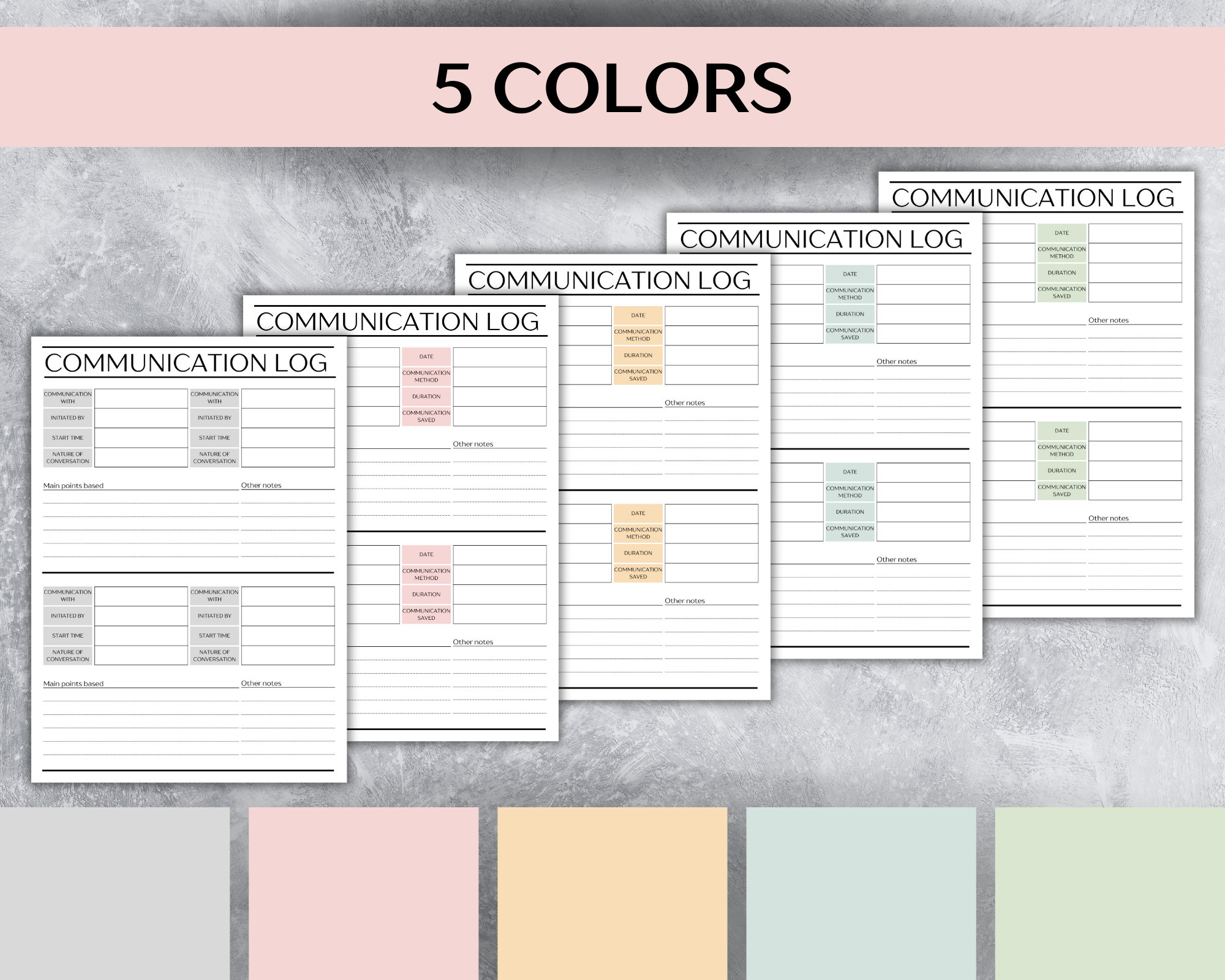 Client Communication Log, Call Log Template, Phone Call Tracker ...
