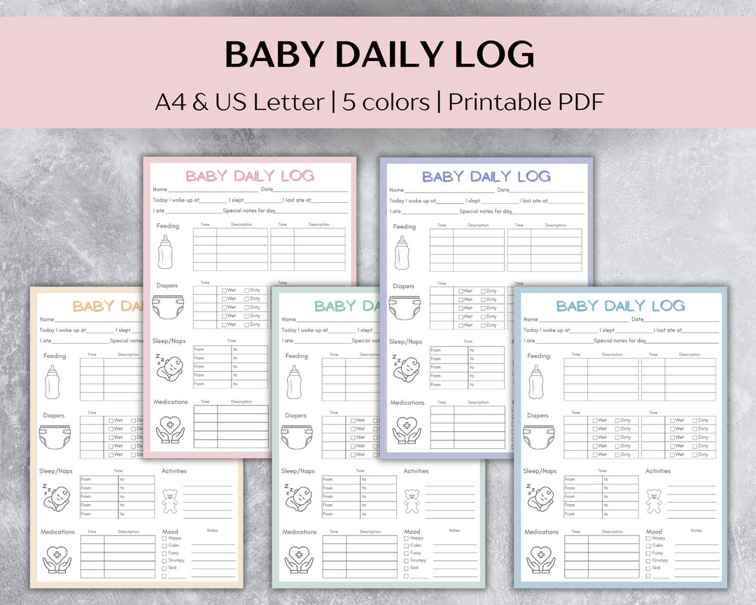 Infant Daily Report, Caregiver Daily Log, Infant Daily Log, Printable ...