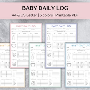 Infant Daily Report, Caregiver Daily Log, Infant Daily Log, Printable ...