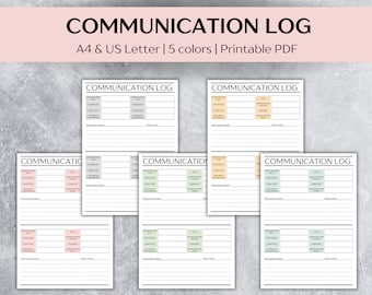 Printable Communication Log, Editable Conversation Record, Call Log Sheet, Parent Communication ...
