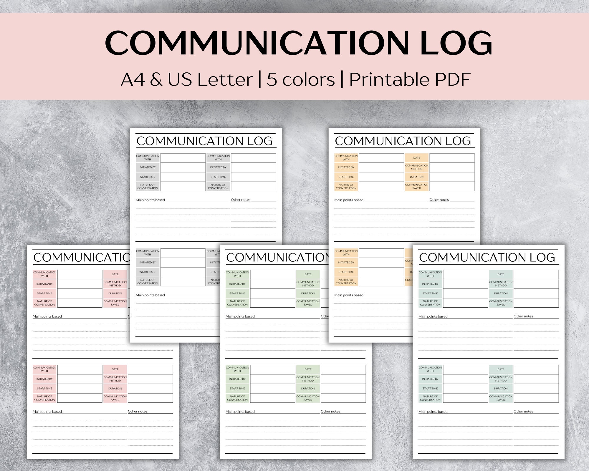 Client Communication Log, Call Log Template, Phone Call Tracker ...