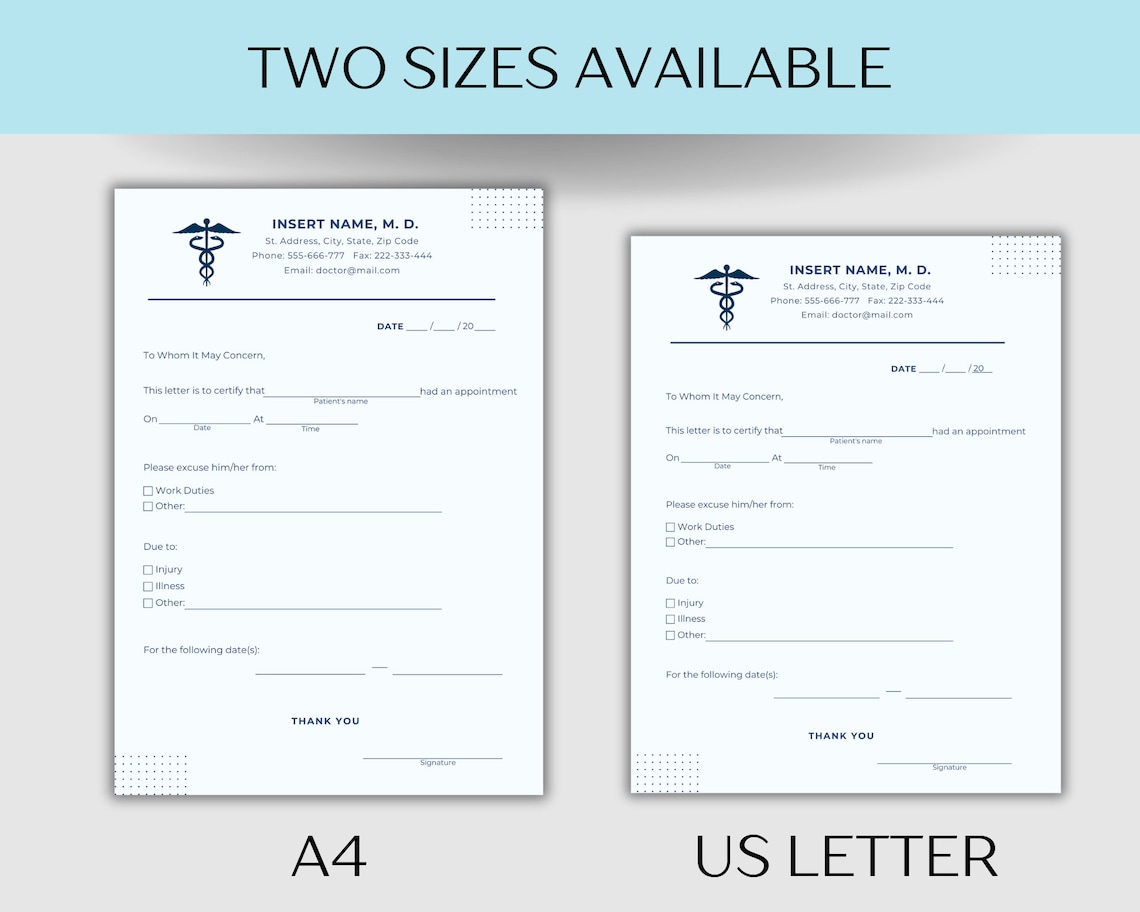 Doctors Excuse Note Template Editable, Fake Doctors Note, Excuse ...