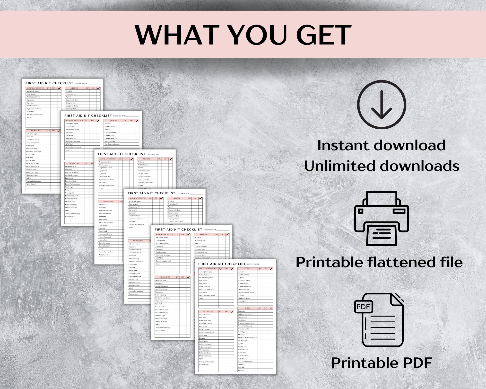 First Aid Kit Checklist Printable: Medicine & Emergency Supplies - PDF ...
