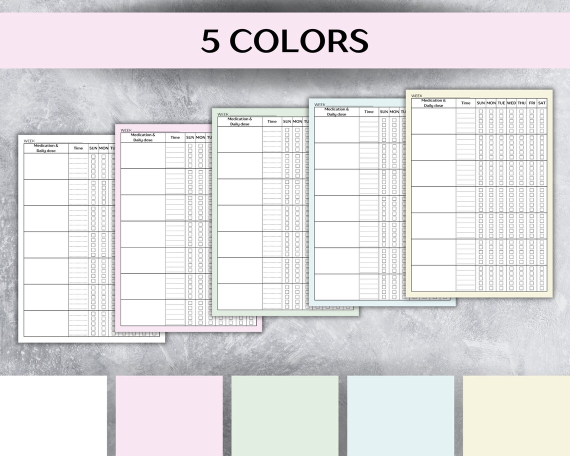 Daily Medication Check Log Printable, Meekly Medication Log, Medication ...