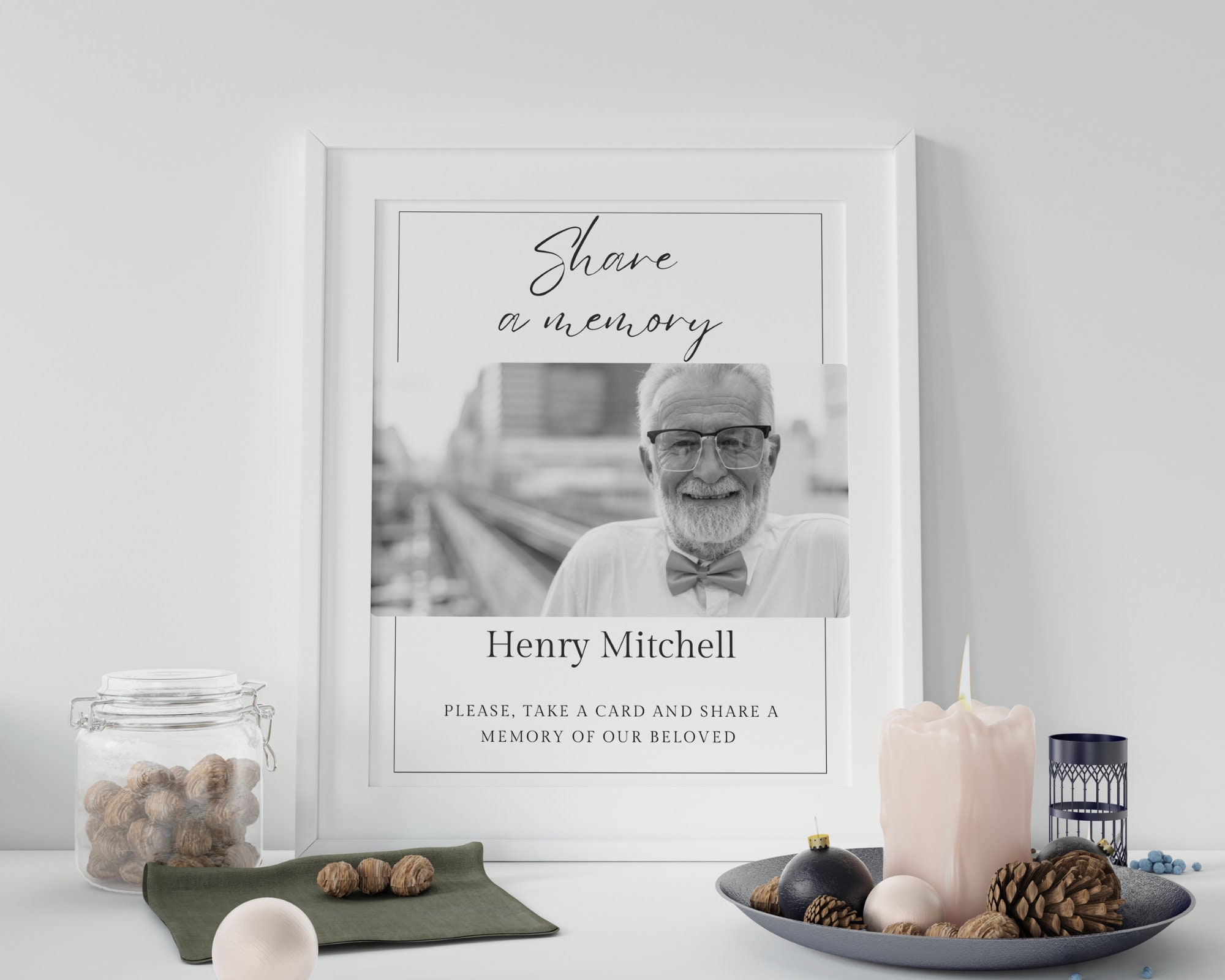 Memory Table Sign, Funeral Memory Card, Share a Memory Card & Sign ...