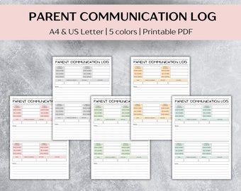 Printable Communication Log, Editable Conversation Record, Call Log Sheet, Parent Communication ...