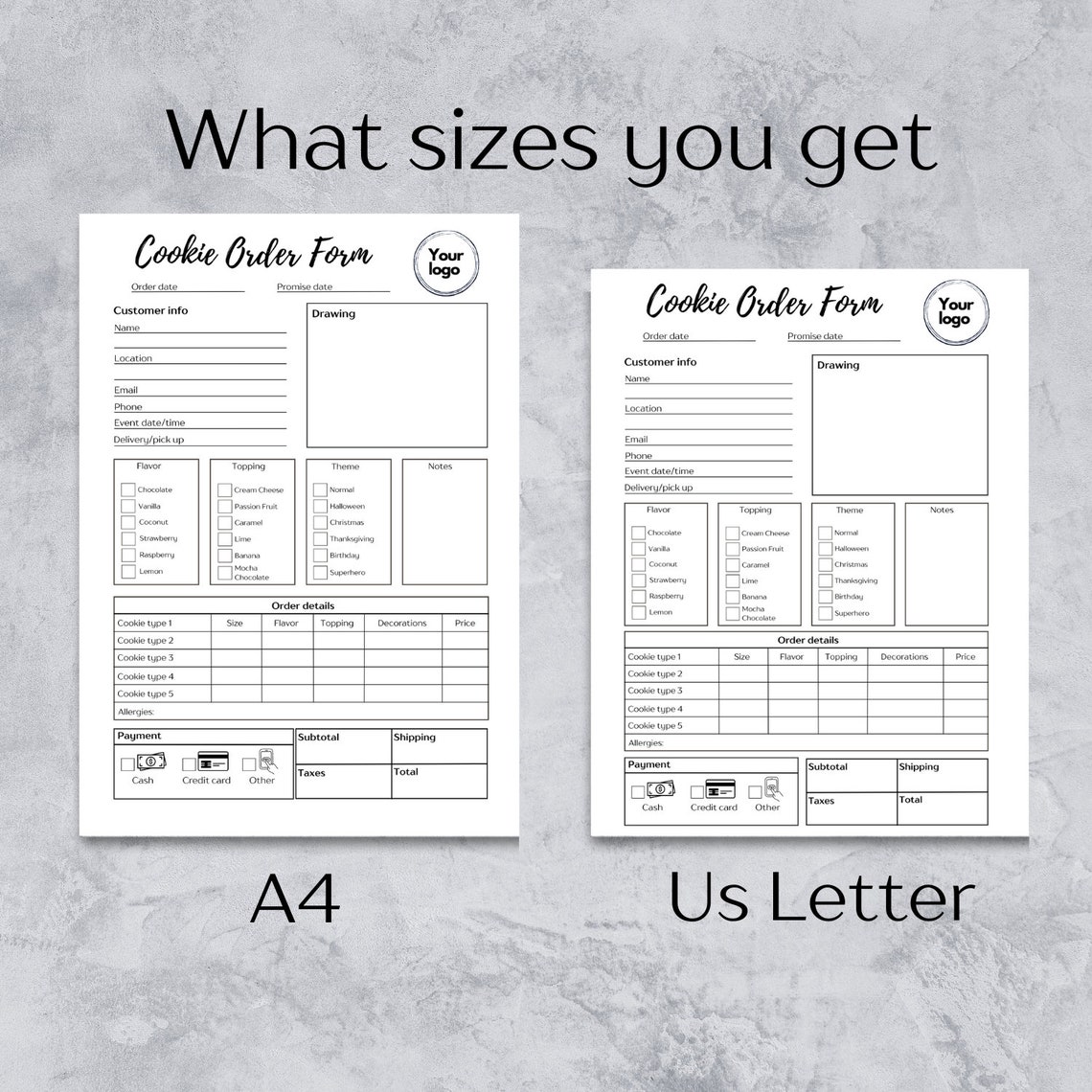 Editable Cookie Order Form Template Printable Bakery Order - Etsy