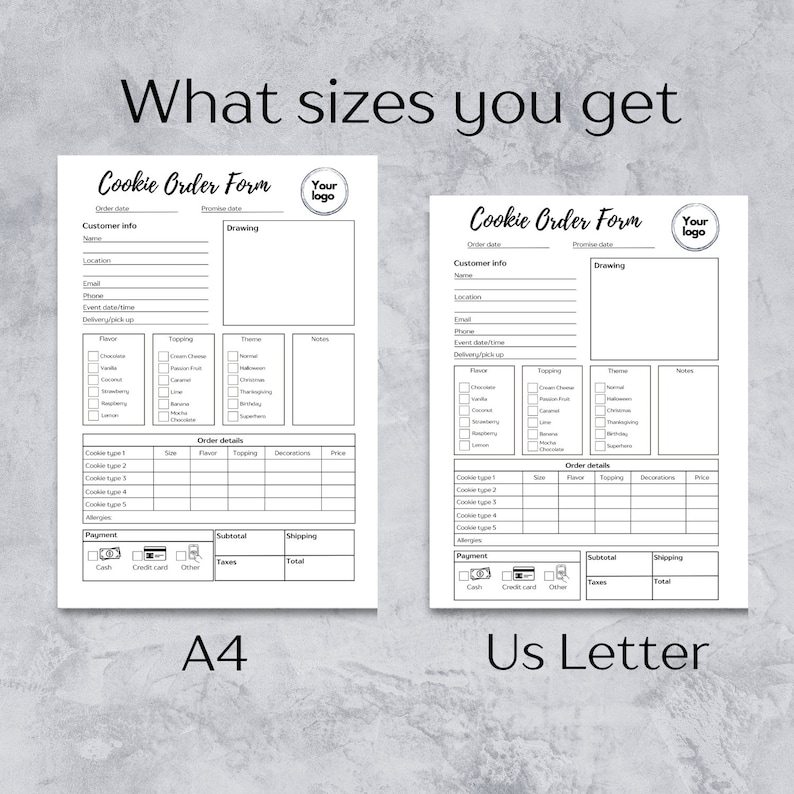 Editable Cookie Order Form Template Printable Bakery Order - Etsy