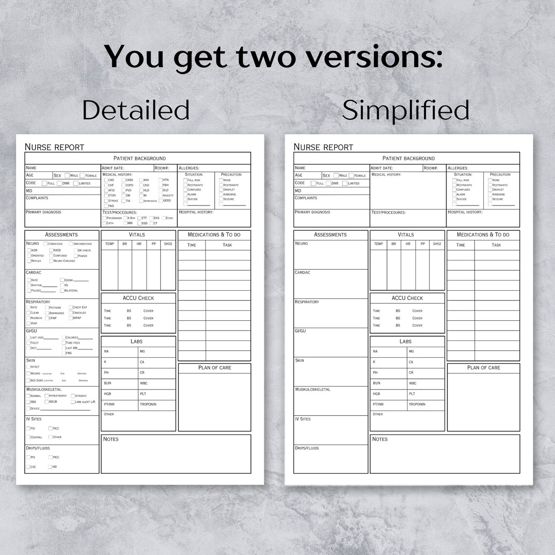 Nurse Report Sheet Med Surg, ICU Nurse Report Sheet, Nursing Report ...