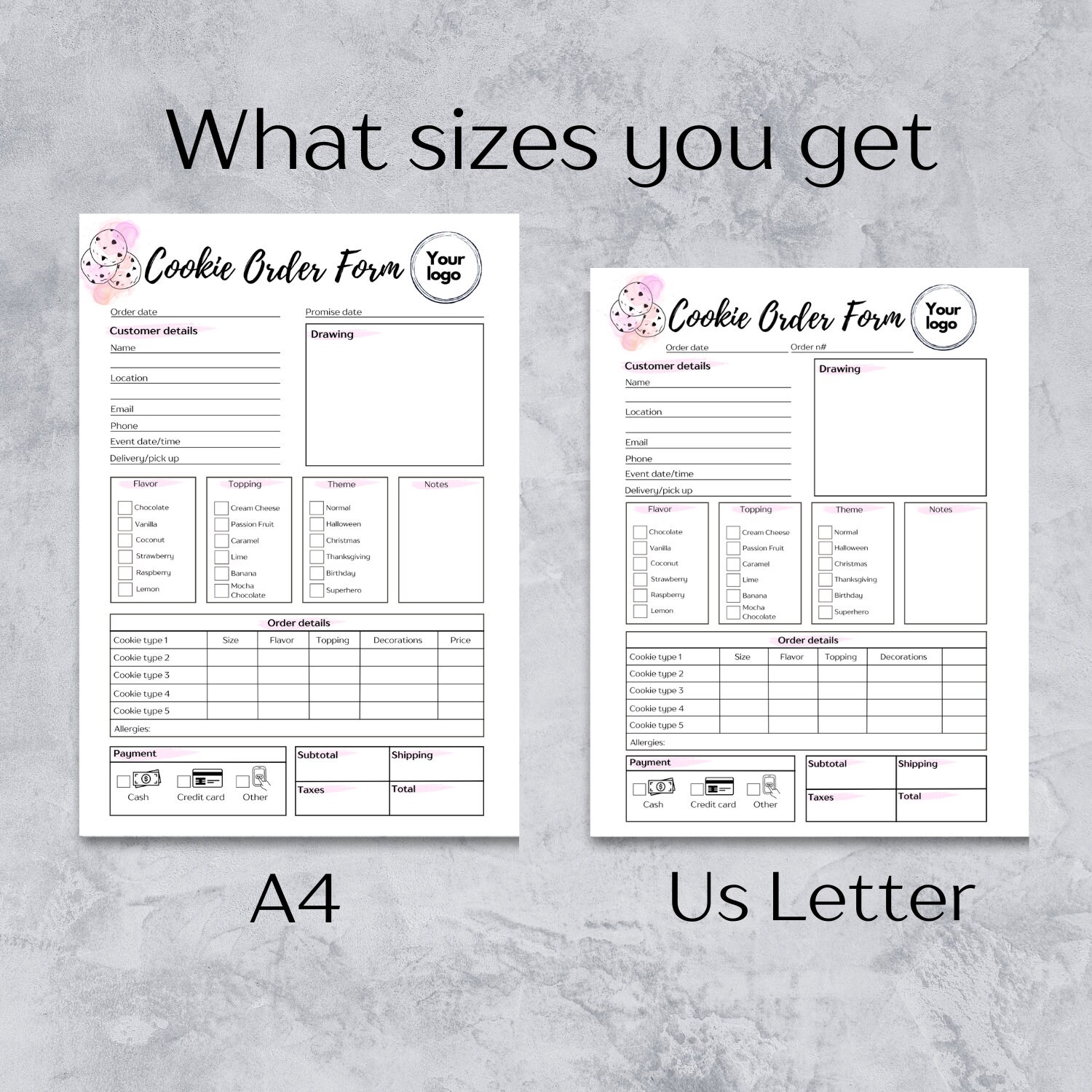 Editable Cookie Order Form Template, Printable Bakery Order Form ...