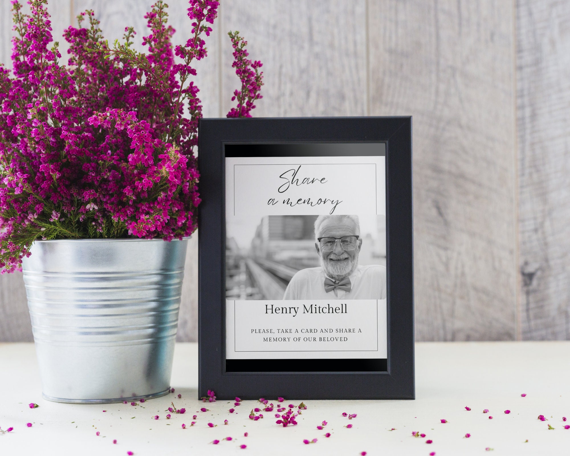 Memory Table Sign, Funeral Memory Card, Share a Memory Card & Sign ...