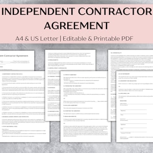 Independent Contractor Agreement, Contractor Contract Template ...