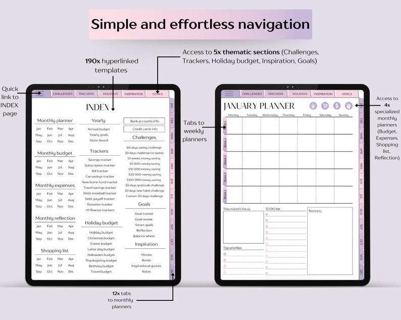 Digital Budget Planner 2024 for Goodnotes, Ipad, Notability, Monthly ...