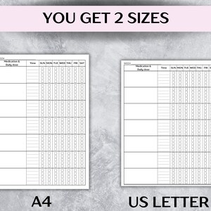 Daily Medication Tracker Log Printable & Editable - A4, US Letter - Etsy