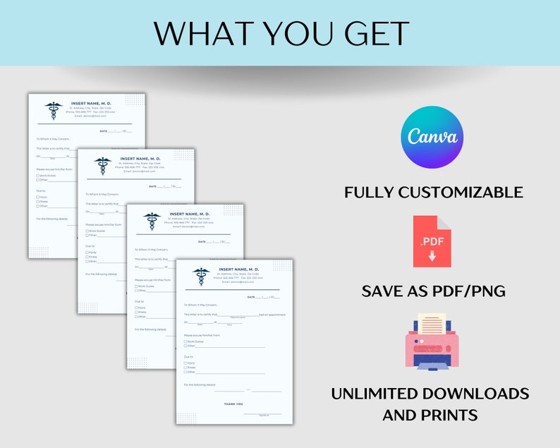 Doctors Excuse Note Template Editable, Fake Doctors Note, Excuse ...